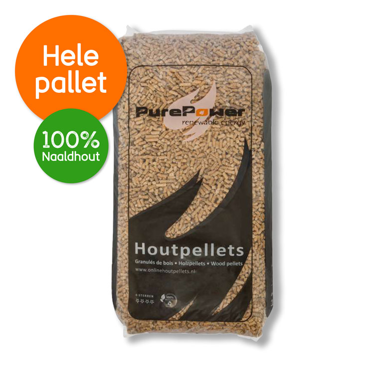 Pure Power 4-sterren houtpellets (66 x 15 kg) ZWART - Kamper Kachels